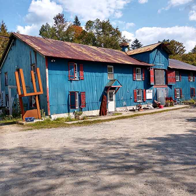 Bluseed Studios' vibrant blue exterior practically shouts creativity, which is exactly what an artist workspace should do without saying a word.