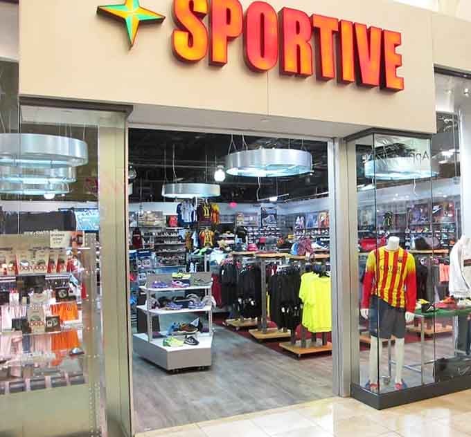 Sportive displays athletic gear in rainbow colors, proving that looking good while exercising is half the battle won.