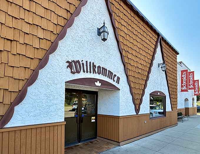 Willkommen says the entrance, welcoming you to a meat market experience that honors its German heritage with pride.