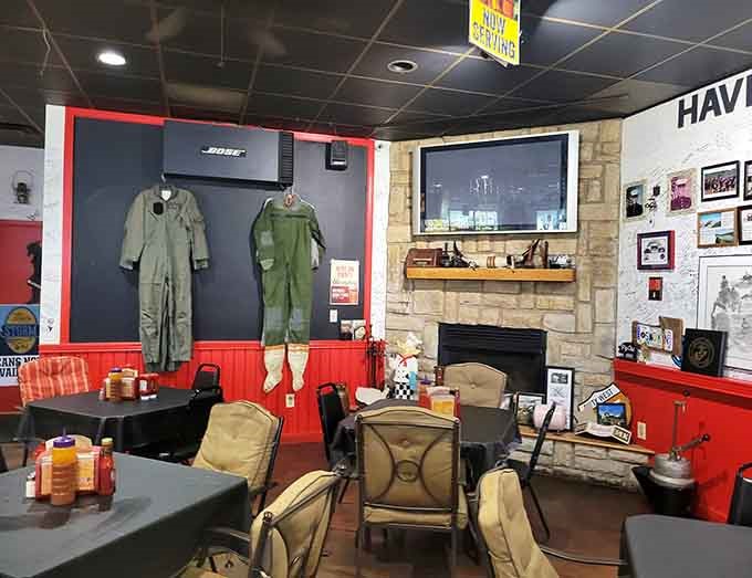 Every corner tells a story of service while you enjoy your brisket in comfortable surroundings.