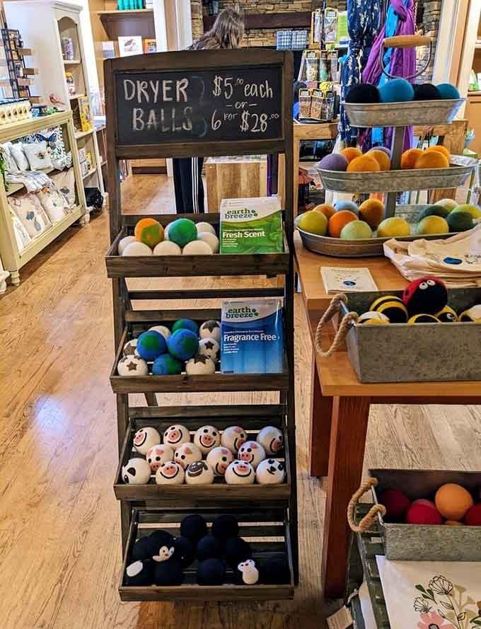 The gift shop offers garden treasures, because sometimes you need a souvenir of free fun.