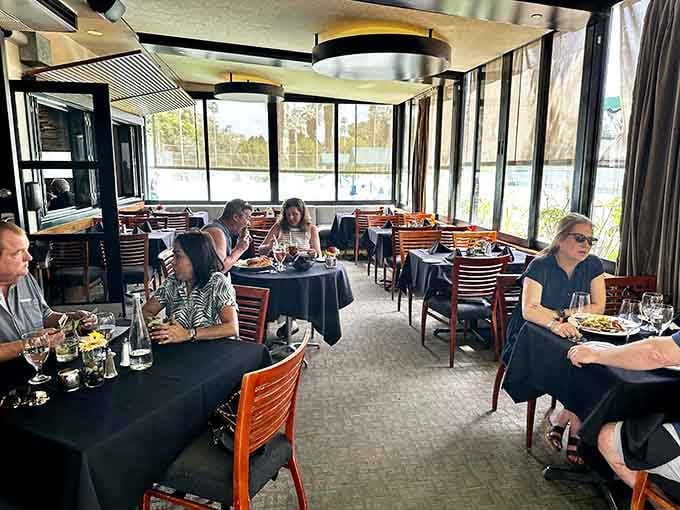 Diners settle in for leisurely meals where nobody's rushing you toward the exit door anytime soon.