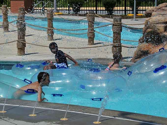 Floating down the lazy river beats sitting in traffic, and the view is considerably more refreshing.