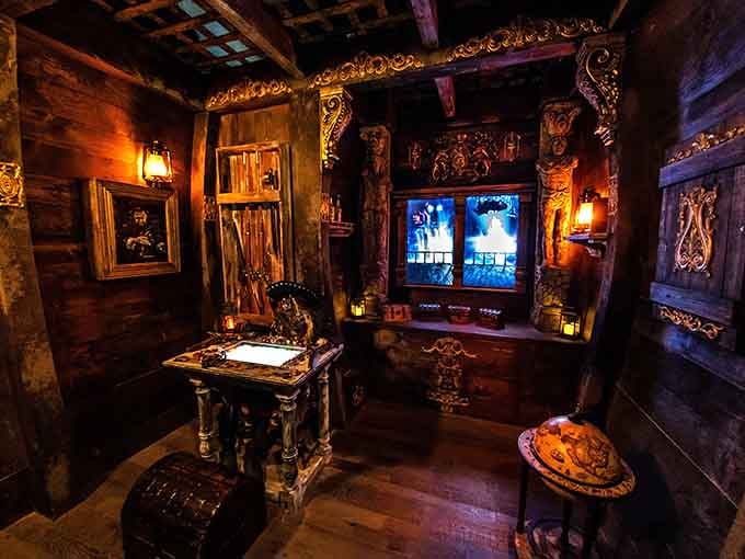 Swashbuckling adventure awaits in this pirate-themed room where X marks the spot and treasure beckons from every corner.