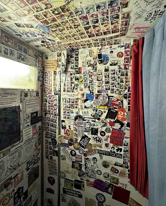Even the photo booth gets the Stardust treatment, covered in stickers and memories from countless visitors who've passed through.