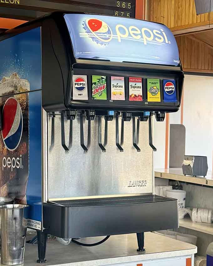 Six fountain choices, but let's be honest: you're here for that legendary root beer every single time.