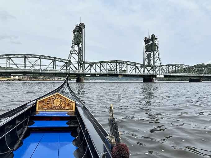 Gondola rides on the St. Croix offer romantic river views, assuming you can stop thinking about that lamp.