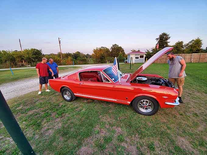 Vintage muscle cars add extra authenticity to the retro drive-in experience for classic car enthusiasts everywhere.
