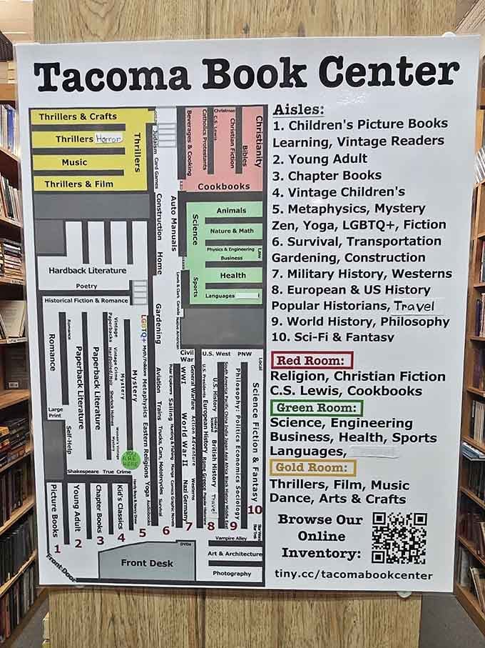 This map proves that even half a million books can be organized, though finding everything might still take all day.