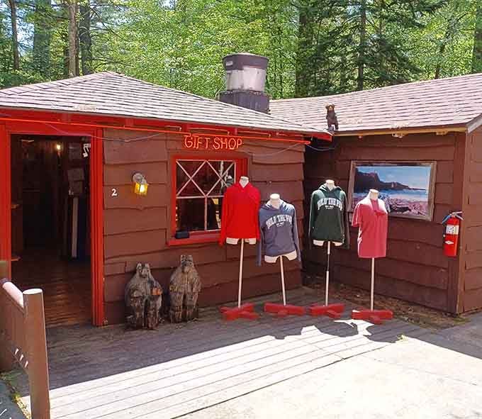 The gift shop lets you take home a piece of the Adirondacks when leaving feels impossible.