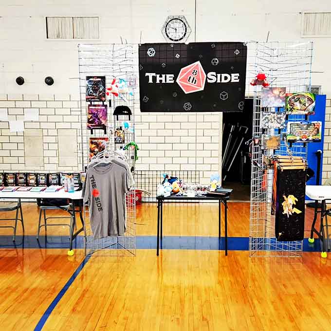 The 8th Side merchandise display where you can take home a piece of your new favorite hangout spot.