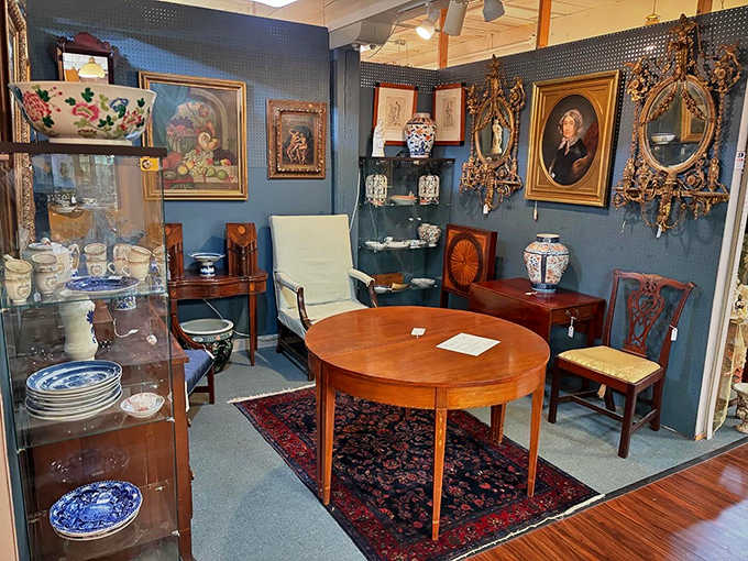 A perfectly staged vignette showing how your living room could look if you had impeccable taste and unlimited space.