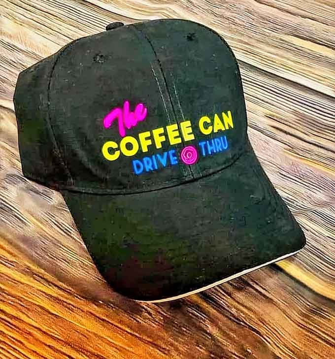 Even the merchandise gets the retro treatment, because if you're going to rep a coffee shop, it should look this cool.