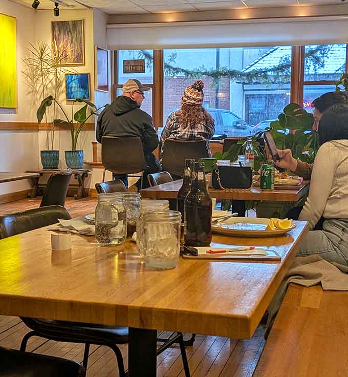 Real people enjoying real food in a real restaurant, which somehow feels revolutionary these days.