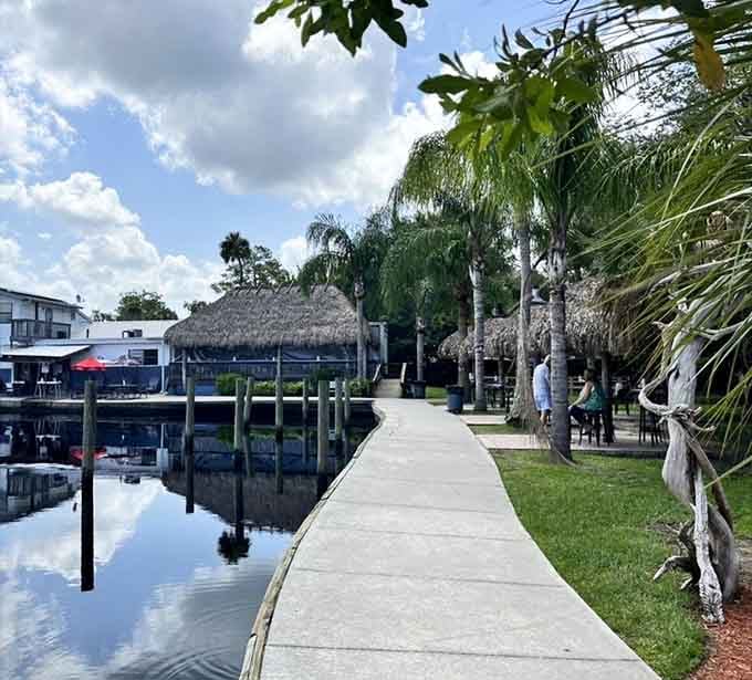 Palm trees and thatched roofs line the waterfront walkway, leading you straight into the Florida you always dreamed about.