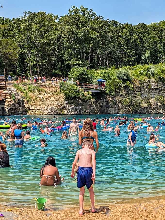 Families creating memories in water so clear you can actually see your feet, imagine that.