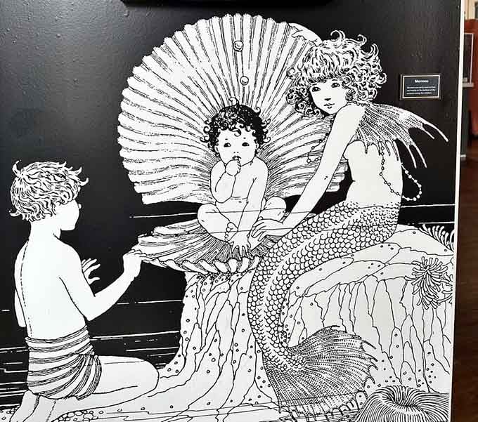 Classic black and white mermaid art reminds us that these legends existed long before Disney made them sing show tunes.