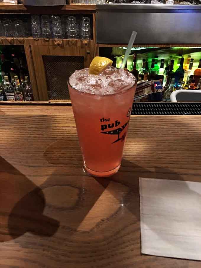 Refreshing cocktails served in glasses that prove The Pub takes their beverage program seriously too.