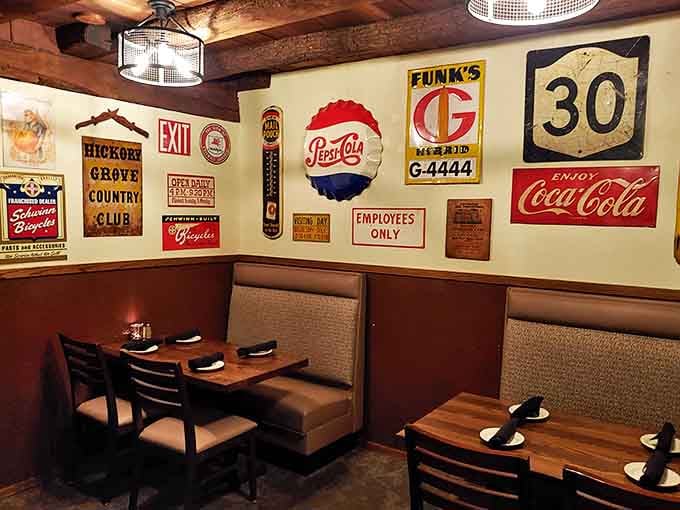 Vintage signs and cozy booths remind you that some traditions are worth preserving and enjoying.