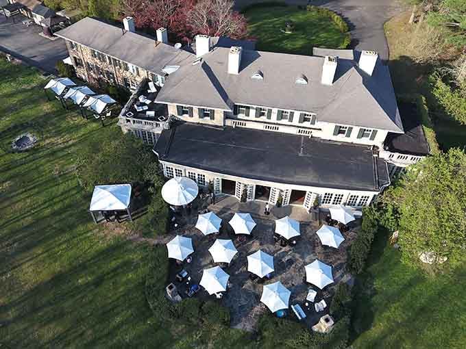 Lord Thompson Manor's outdoor dining area is where elegance meets affordability, a rare combination these days.