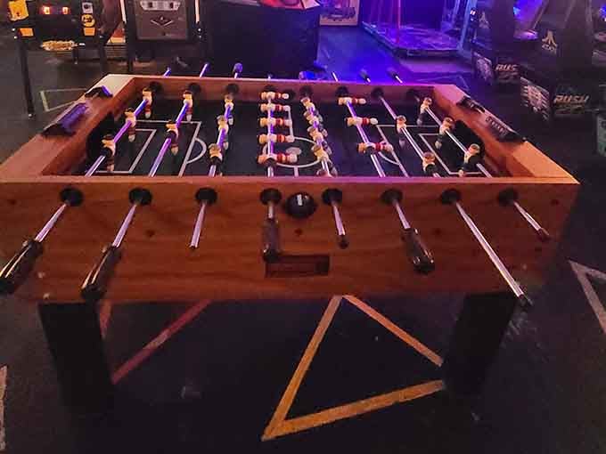 Air hockey: where friendships are tested and trash talk reaches truly impressive levels of creativity.