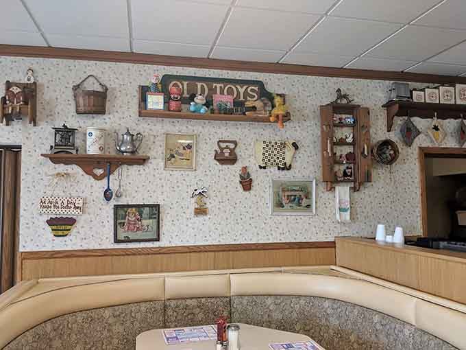 Vintage collectibles and old toys adorning the walls add character that no interior designer could ever replicate or fake.