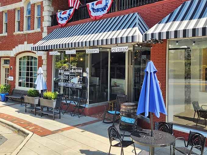 Trade Street Diner serves up classic comfort with outdoor seating perfect for people-watching between bites of deliciousness.