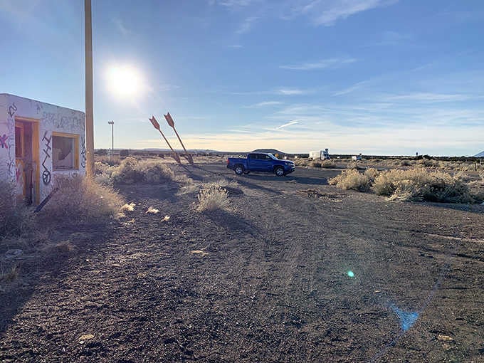Against that endless Arizona sky, these arrows prove some landmarks refuse to fade into history quietly.