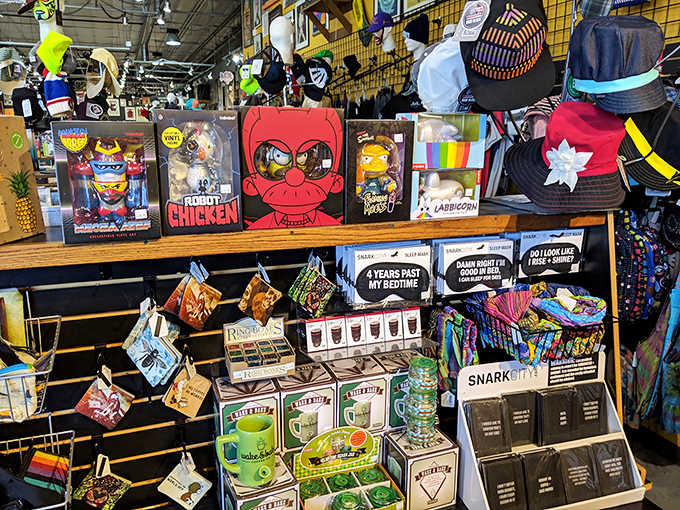 More collectibles than you can shake a drumstick at, organized with the precision of a symphony orchestra.