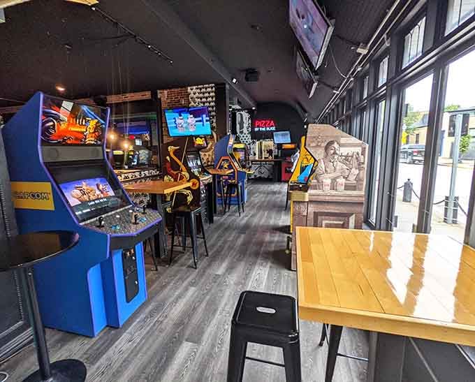 Arcade cabinets and shuffleboard tables create the perfect storm of nostalgic entertainment for people who remember actual arcades fondly.