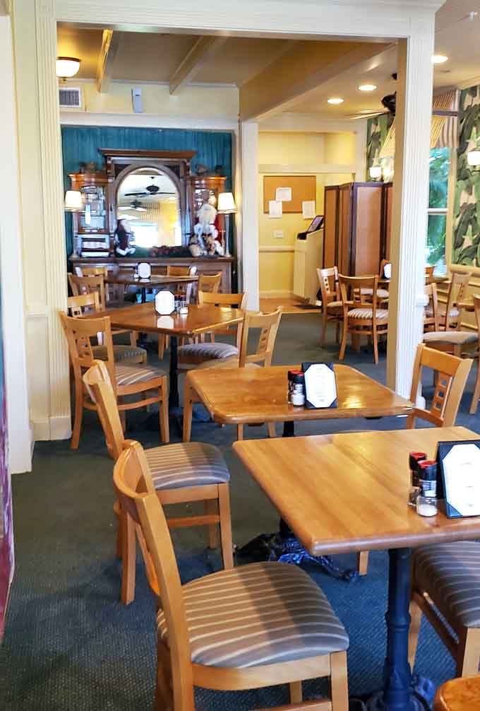 The restaurant's casual interior welcomes hungry visitors with wooden tables and nautical touches that never cross into kitschy territory.