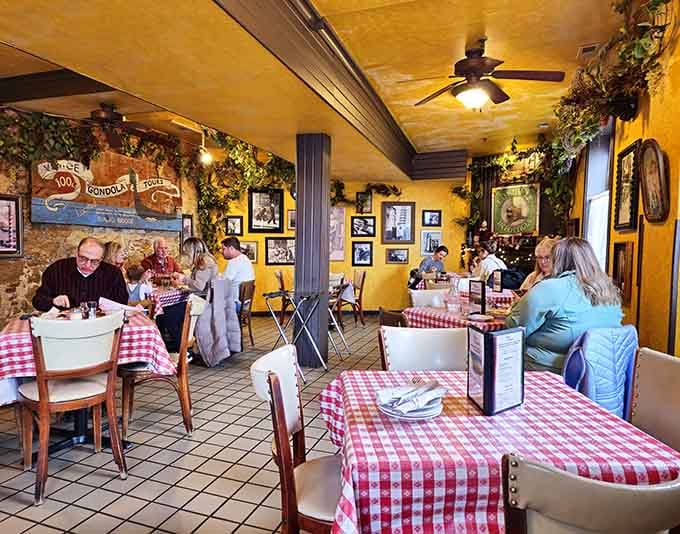 Happy diners enjoying the kind of meal that turns strangers into friends and friends into family forever.