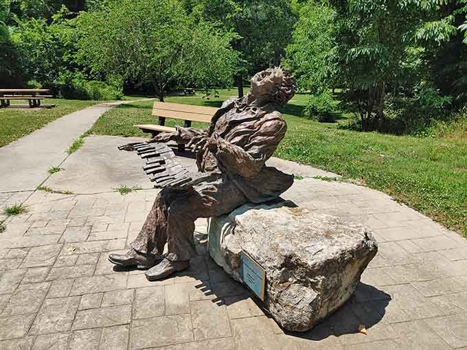 Blind Boone Park honors the legendary pianist with a statue that celebrates Missouri's rich musical heritage.