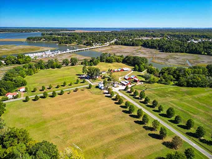 This bird's-eye view reveals the park's impressive scope and stunning waterfront location.