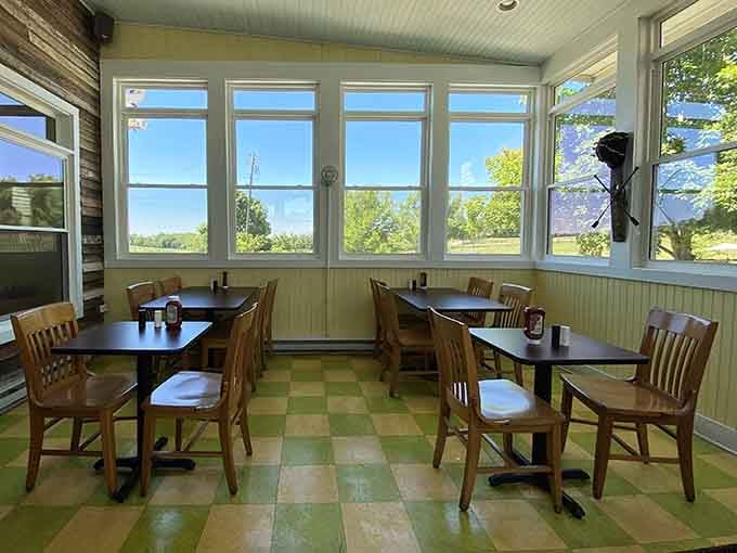 Natural light streaming through these windows makes everything taste even better, if that's somehow possible.
