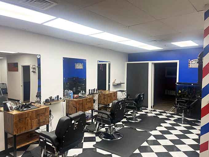 Classic barbershop vibes where conversations flow as smoothly as the haircuts, no appointment drama required here.