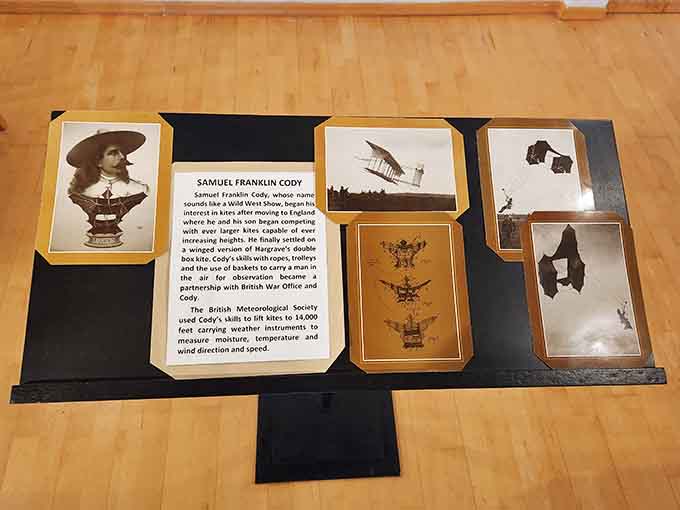 Historical displays honor pioneers who used kites for weather research and scientific advancement before satellites existed.