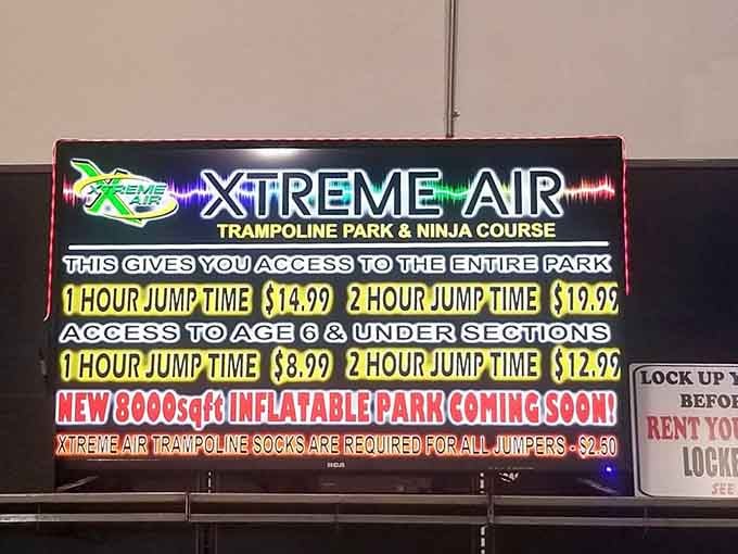 Clear pricing displayed so you know exactly what you're getting into before the jumping marathon begins in earnest.