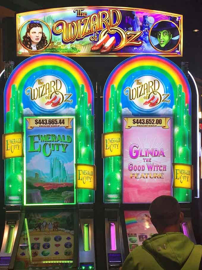 The classic Wizard of Oz slot machine stands ready, featuring Dorothy, Glinda, and jackpots worth clicking your heels for.