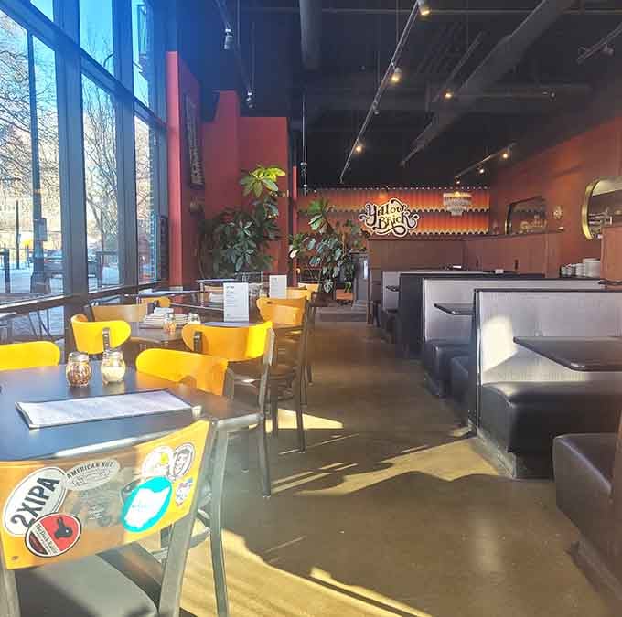 Floor-to-ceiling windows flood the space with natural light, making everything look even more delicious than it already is.