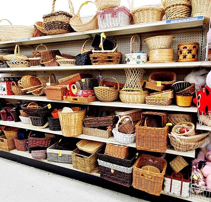 Wicker baskets galore, perfect for organizing everything from mail to memories without breaking the bank.