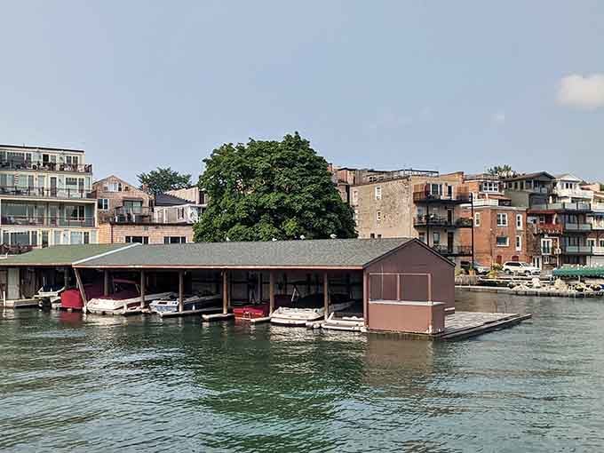 Waterfront living meets small-town charm where boats bob gently and neighbors wave from their docks daily.
