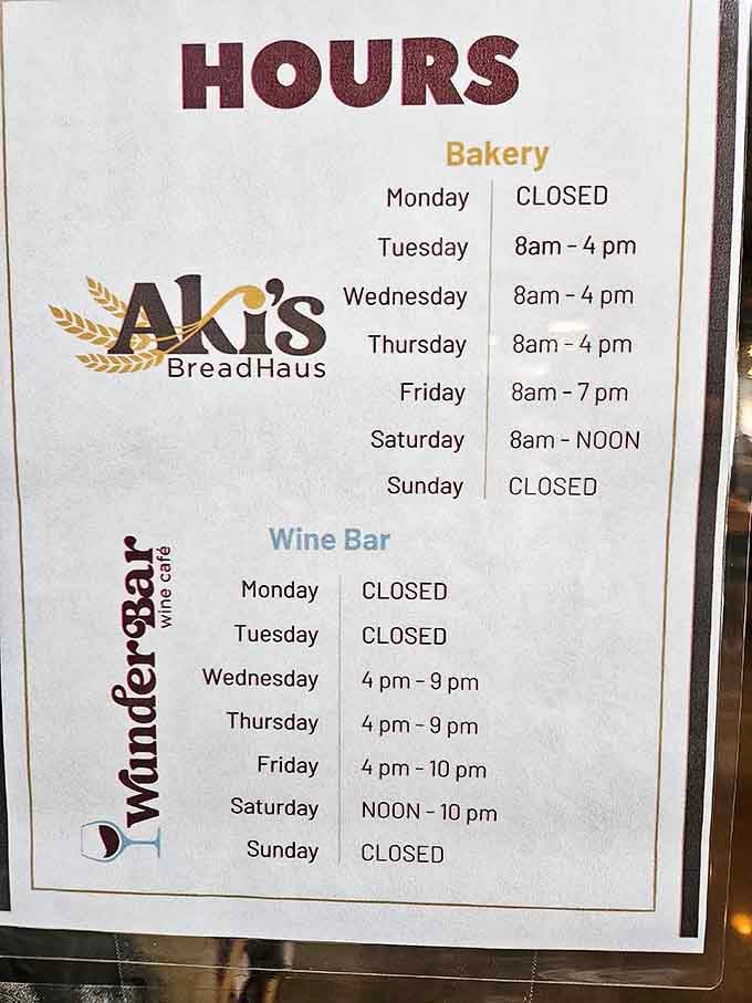 Those hours tell you everything: this is a place that respects both the craft and the craftspeople.