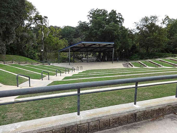 Veterans Park Amphitheater hosts concerts and events where lawn seating beats expensive arena tickets every time.