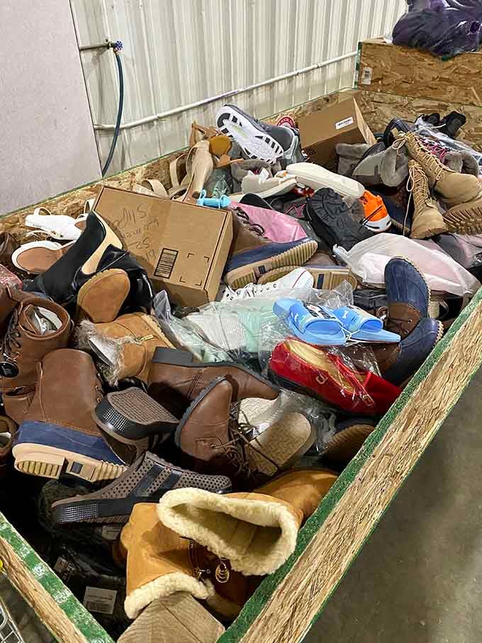 From work boots to winter warmers, this bin holds more sole than a Motown concert from the '60s.