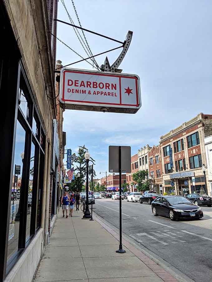 Local boutiques display Chicago pride on their storefronts, making shopping feel like supporting your actual neighbors.