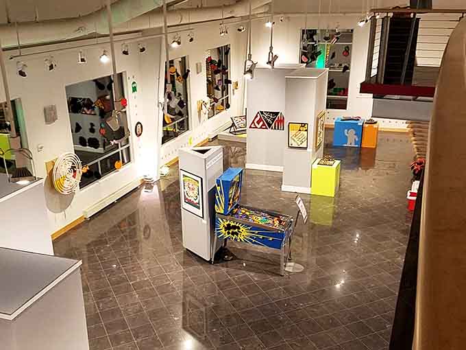 Inside the gallery space, creativity explodes in every direction, proving that art doesn't need stuffy white walls to shine.