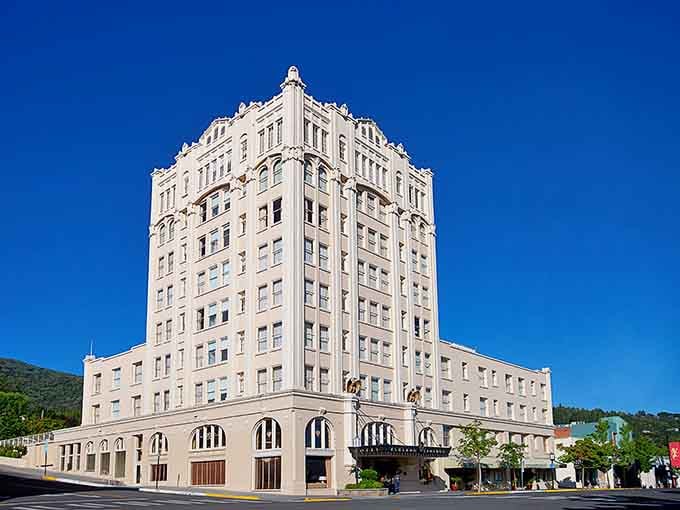 The Ashland Springs Hotel towers over downtown like a elegant reminder of when travel meant something more than budget chains.