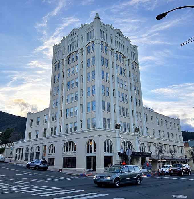 The Ashland Springs Hotel towers over downtown like a grand dame who's seen everything and has stories to tell.