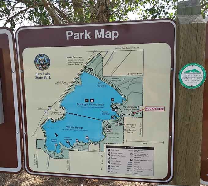 The park map reveals 8.8 miles of possibilities circling a reservoir that's become an eagle sanctuary.